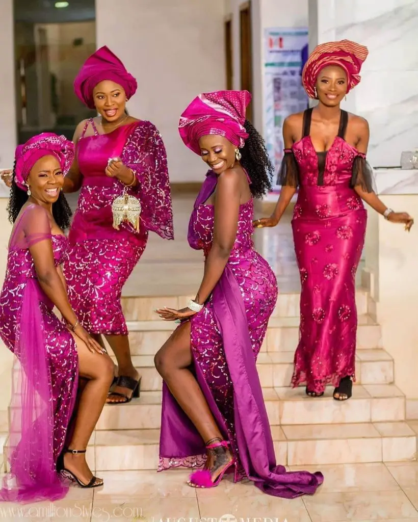 2025 Asoebi Styles To Sew With Purple Lace Asoebi – A Million Styles