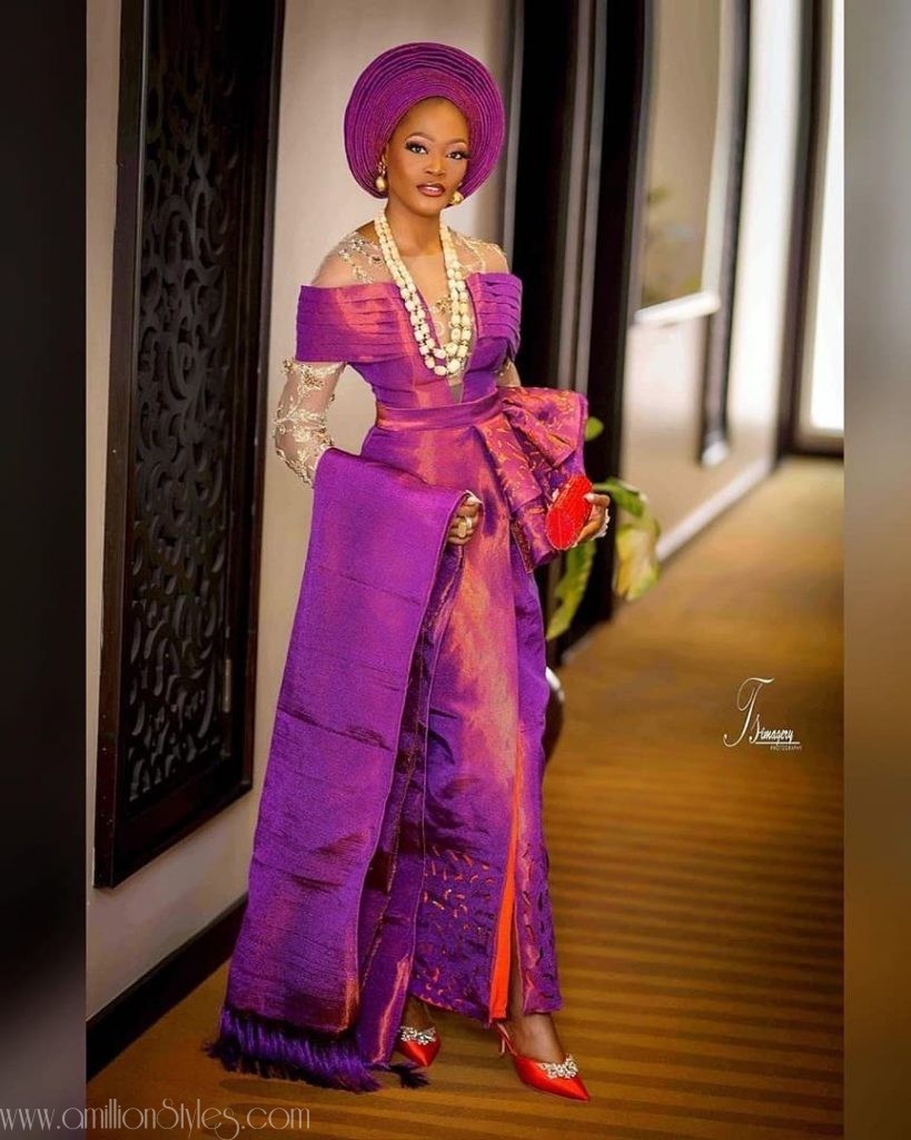 2026 2020 Asoebi Trends: Cold Shoulder Cape Gowns – A Million Styles