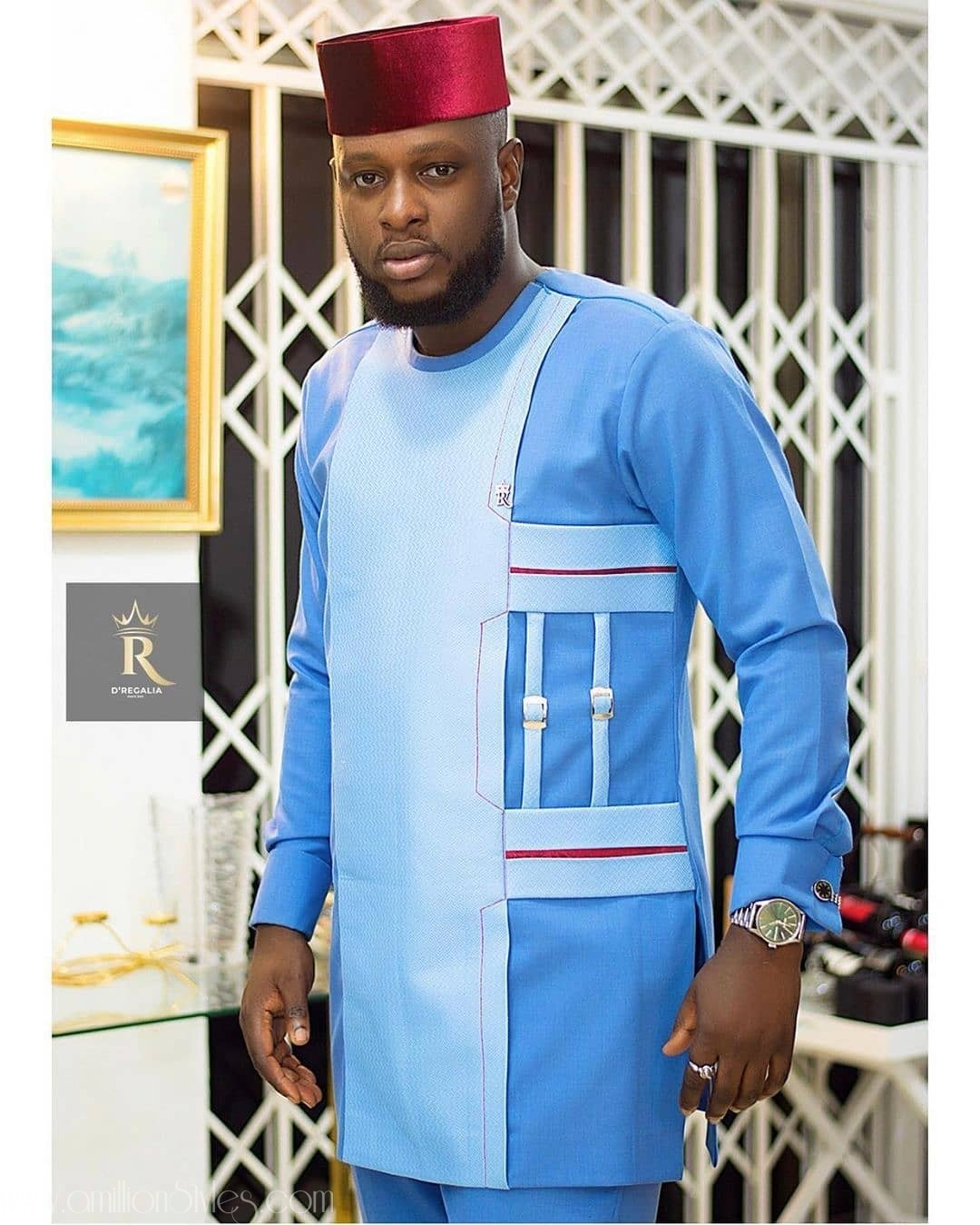 11 Stylish Blue Atiku Styles For Men – A Million Styles